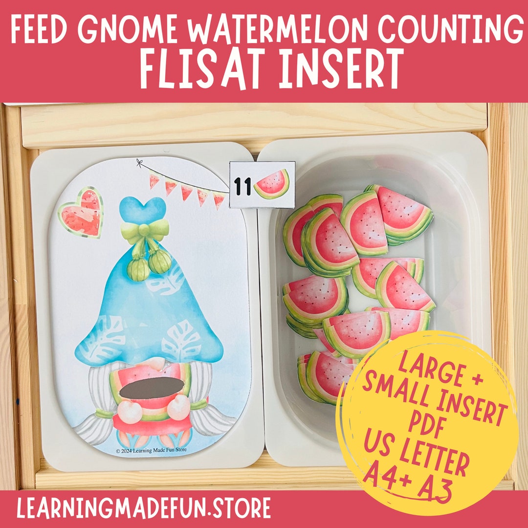Watermelon Counting to 20, Printable Flisat Insert, Trofast Insert ...