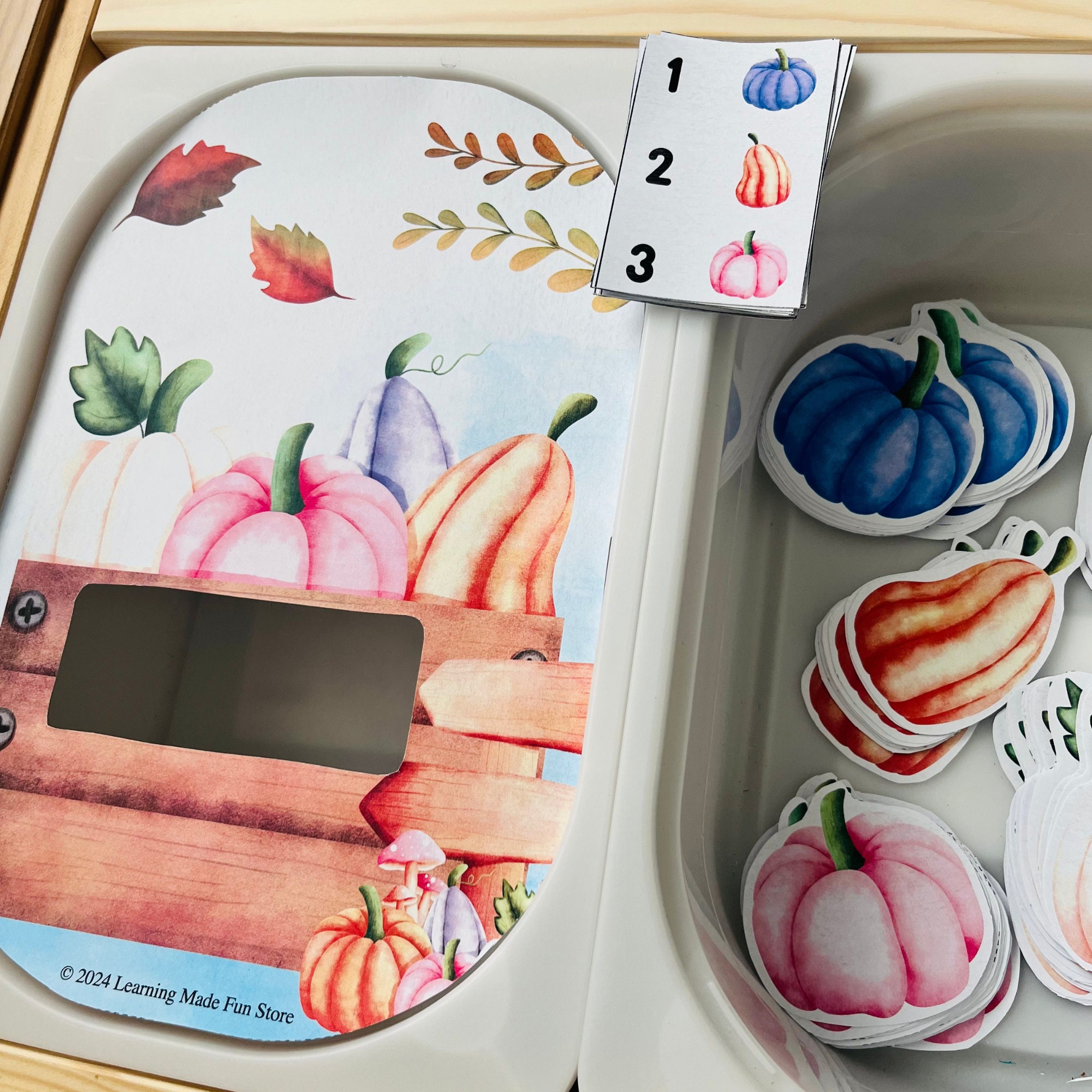 Pumpkins Counting Flisat Insert: Preschool Fall Sensory Play (digital ...