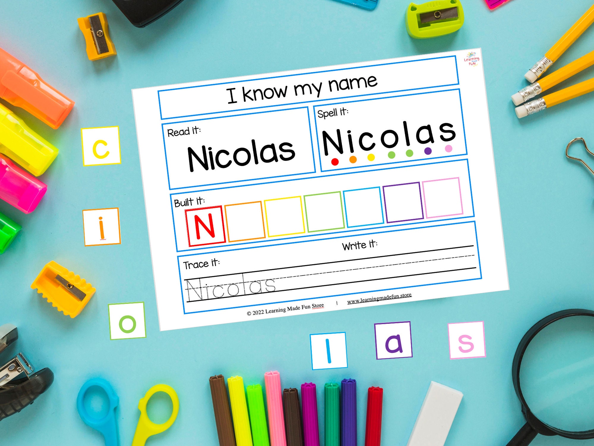 Personalized Name Tracing Worksheet: Spell & Write Activity (PDF) - Etsy