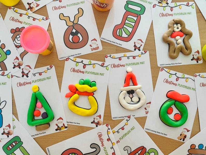 Christmas Play Dough Mats: Montessori Toddler Activities (PDF) - Etsy