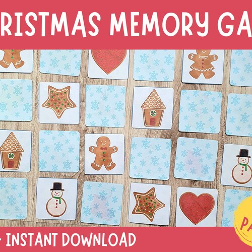 Gingerbread Matching Game for Toddlers Christmas Games - Etsy