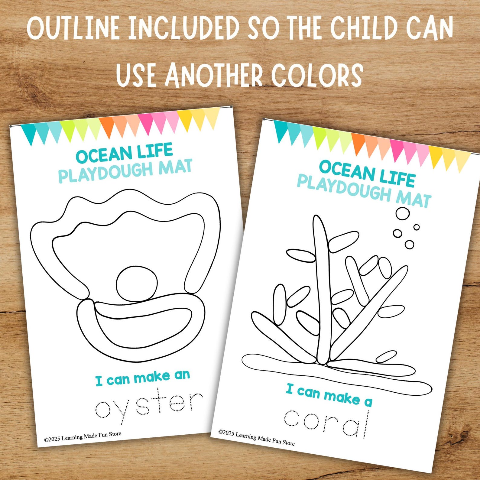 Ocean Life Play Dough Mats, Sea Animals Play Doh Activity, for ...