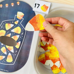 Candy Corn Counting Flisat Insert: Halloween Sensory Table (digital ...