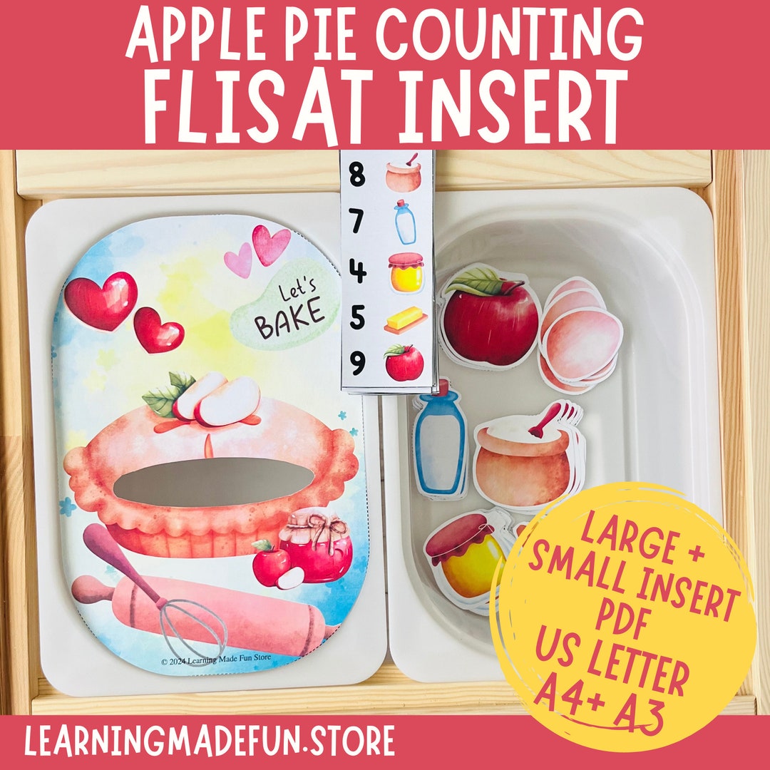 Apple Pie Counting, Printable Flisat Insert, Trofast Insert, Preschool ...