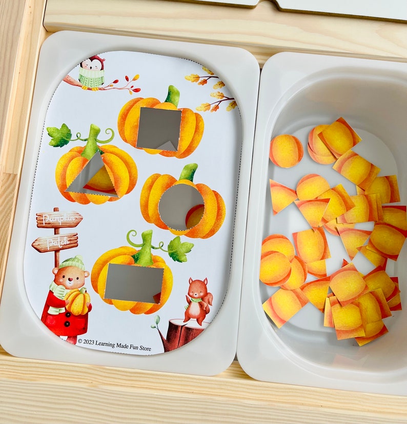 Pumpkin Shape Sorting Flisat Insert, Preschool Learning (digital ...