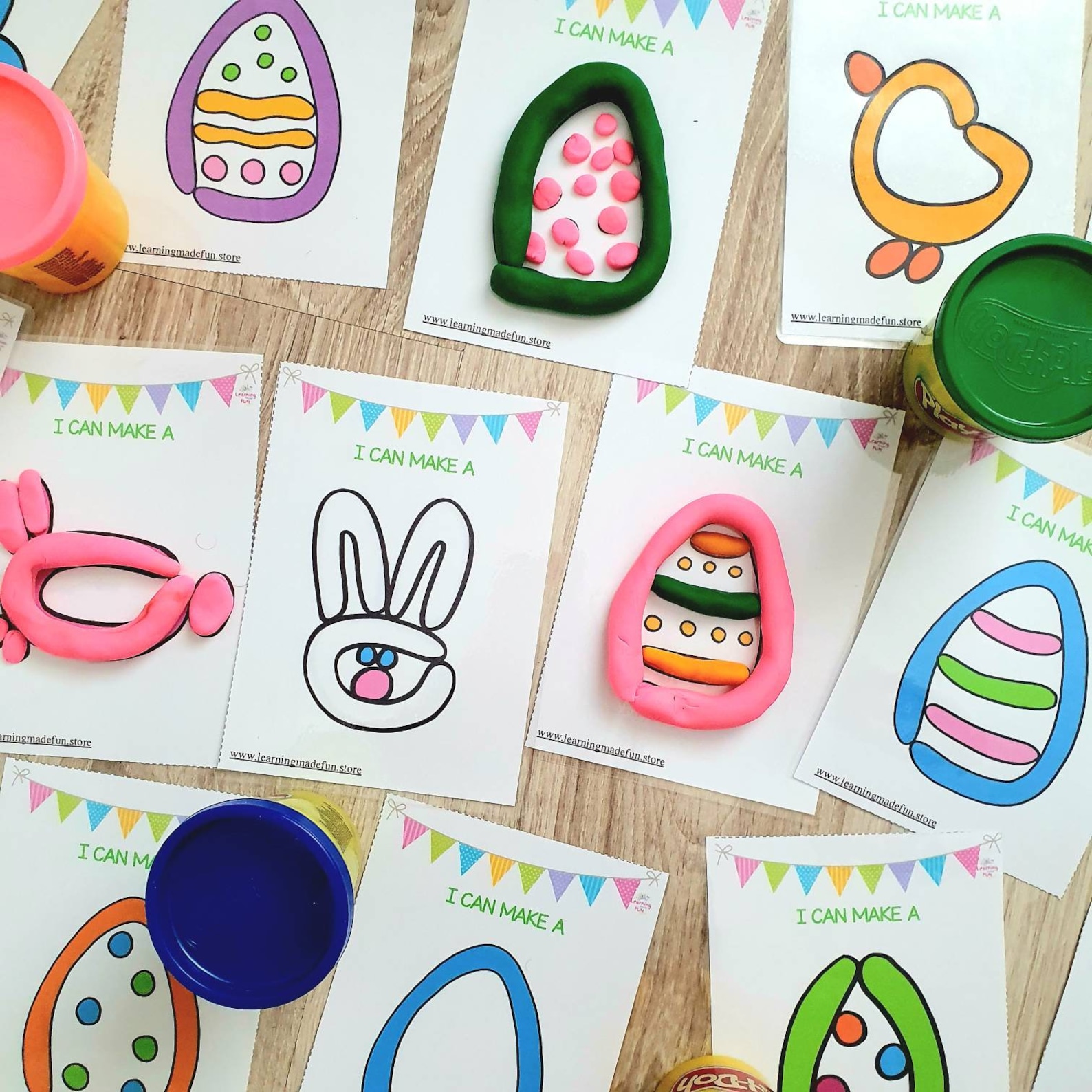 Easter Play Dough Mats Printable Play Doh Learning Toddler - Etsy