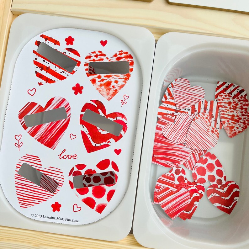 Valentines Heart Pattern Sorting Flisat Insert, Preschool Learning ...