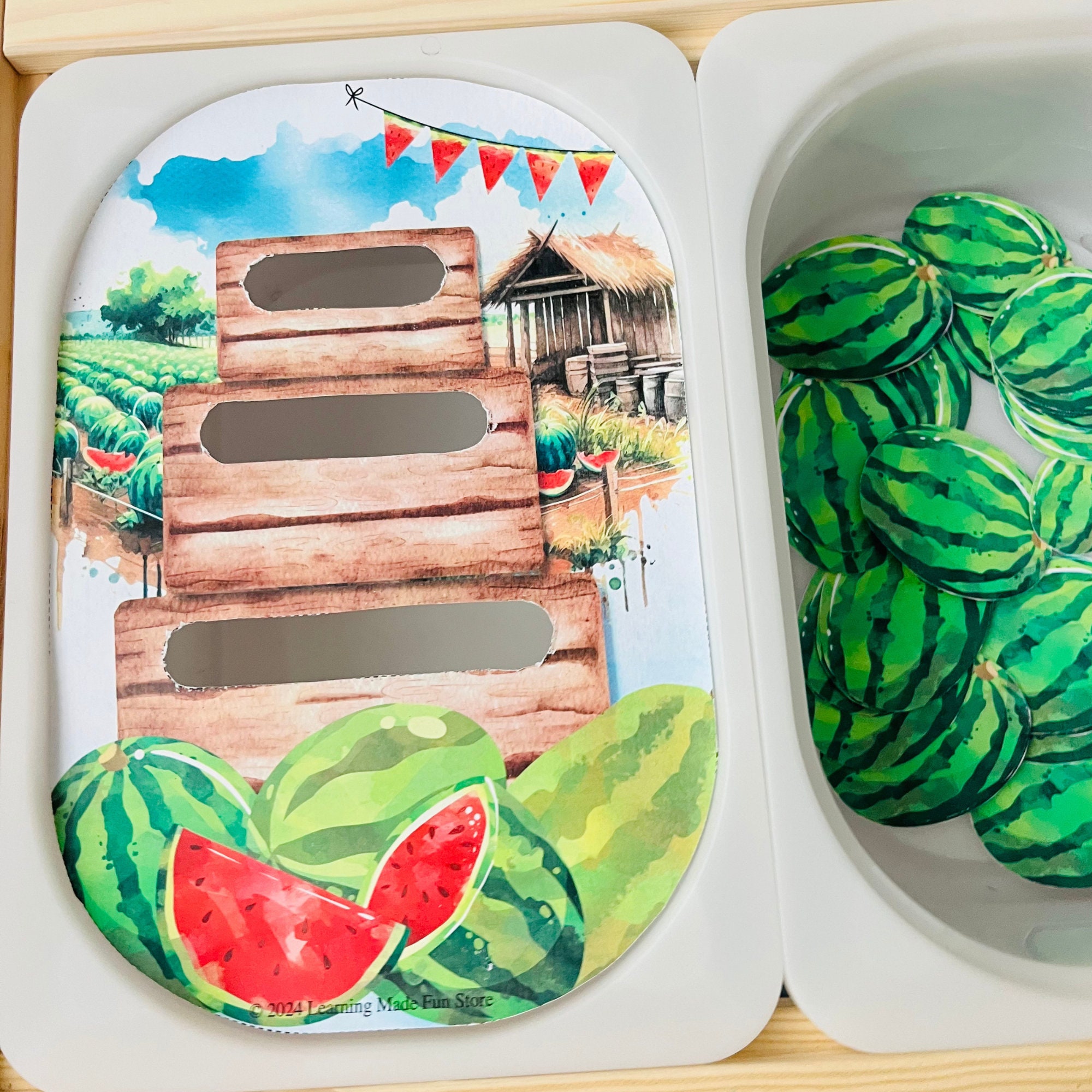 Watermelon Size Sorting, Printable Flisat Insert, Trofast Insert ...