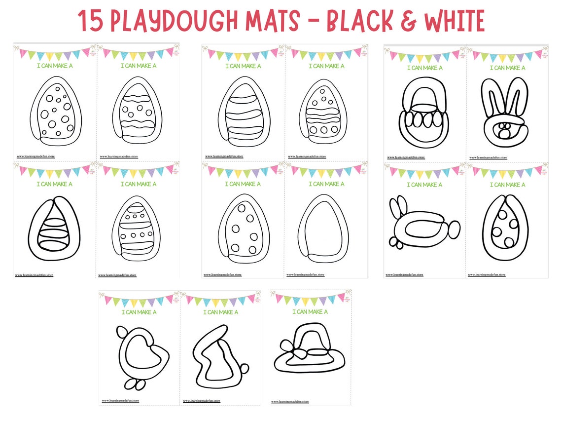 Easter Play Dough Mats Printable Play Doh Learning Toddler | Etsy