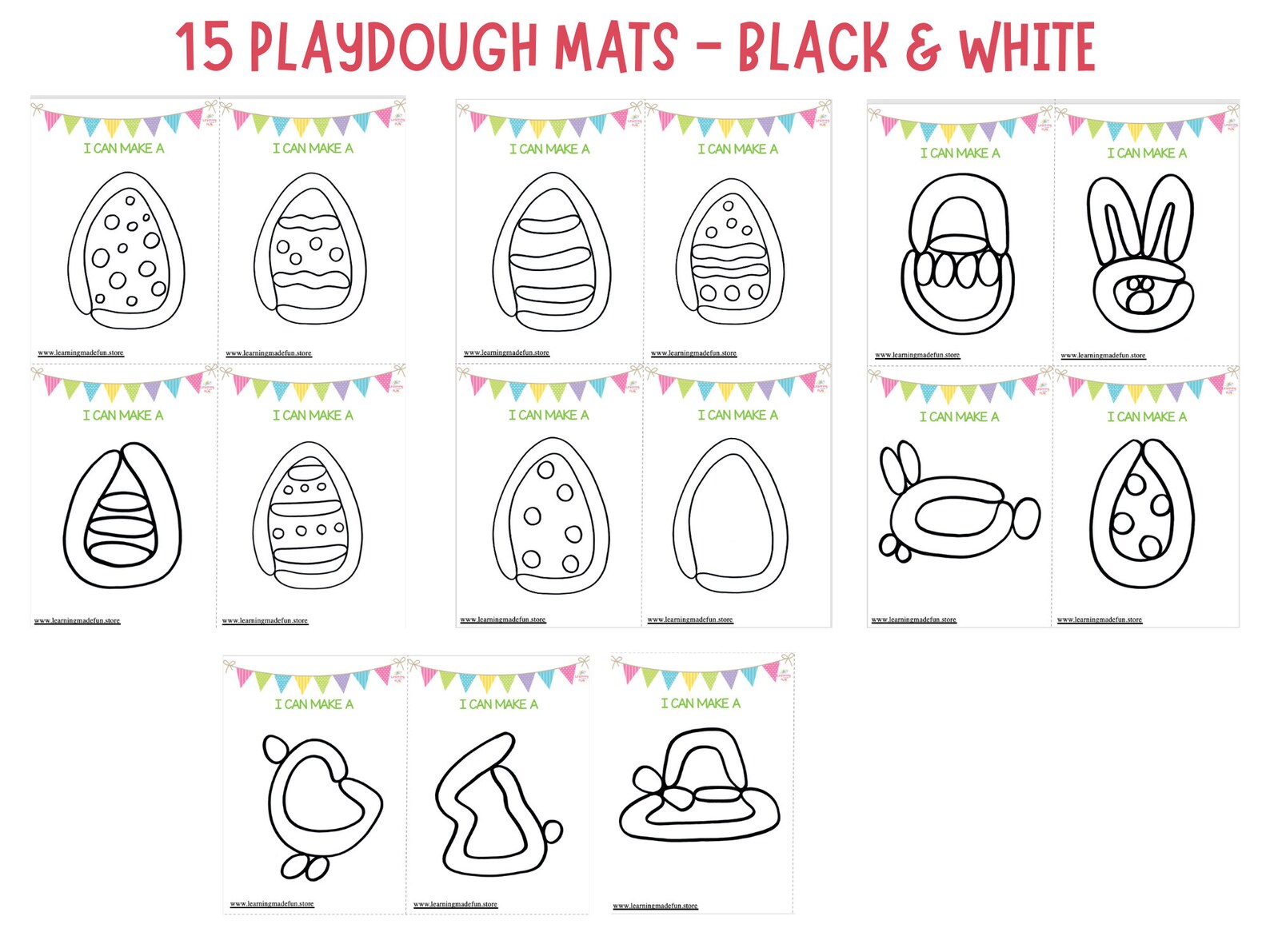 Easter Play Dough Mats Printable Play Doh Learning Toddler - Etsy