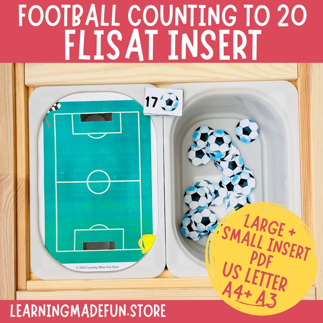 Football Counting to 20, Printable Flisat Insert, Trofast Insert ...