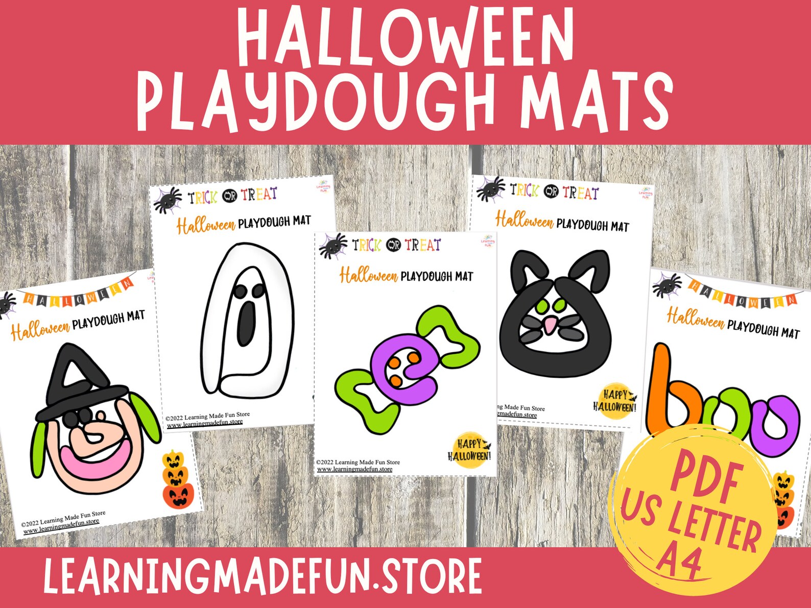 Halloween Play Dough Mats Printable Play Doh Toddler - Etsy