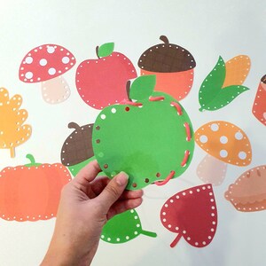 Autumn Printable Lacing Cards, Toddler Fine Motor Skill Activity ...