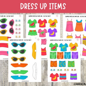 Summer Dress up Game: Paper Doll Clothing, Roll Dice Activity (PDF) - Etsy