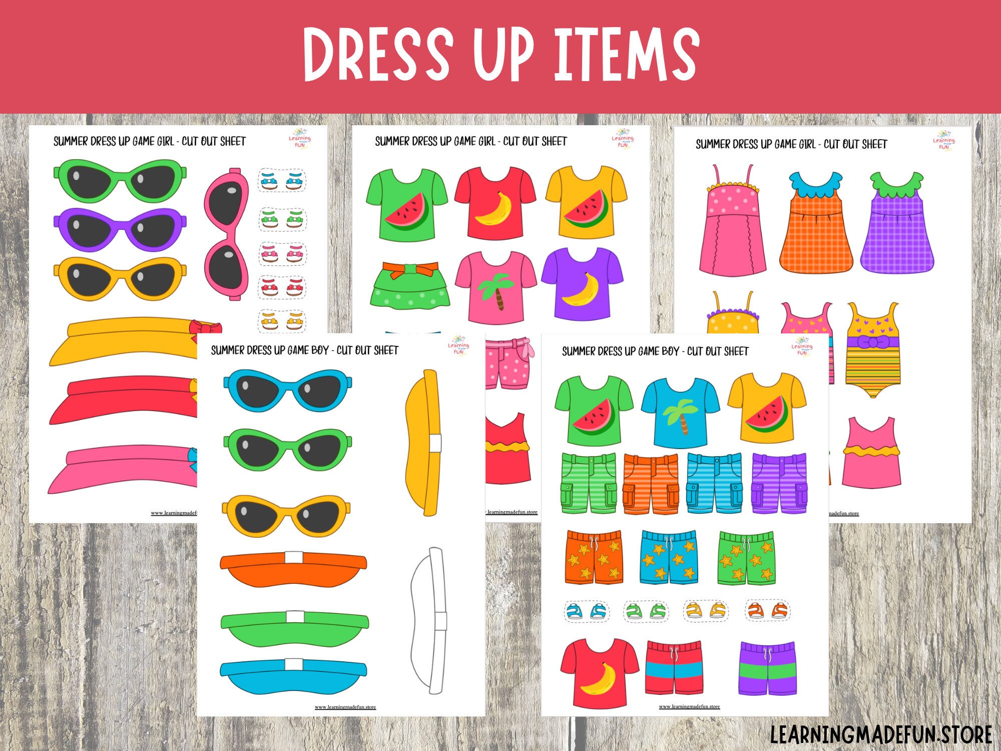 Summer Dress up Game: Paper Doll Clothing, Roll Dice Activity (PDF) - Etsy