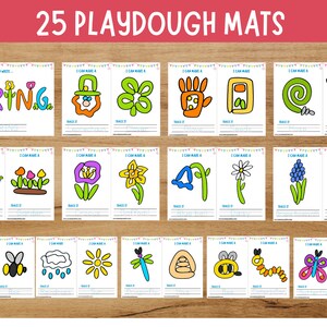 SPRING Play Dough Mats, Printable Play Doh Toddler Activitiy, Spring ...