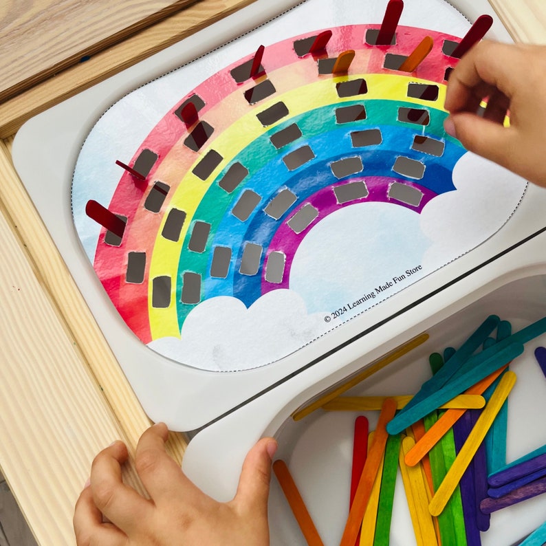 Popsicle Sticks Color Sorting Printable, Flisat Insert (digital ...