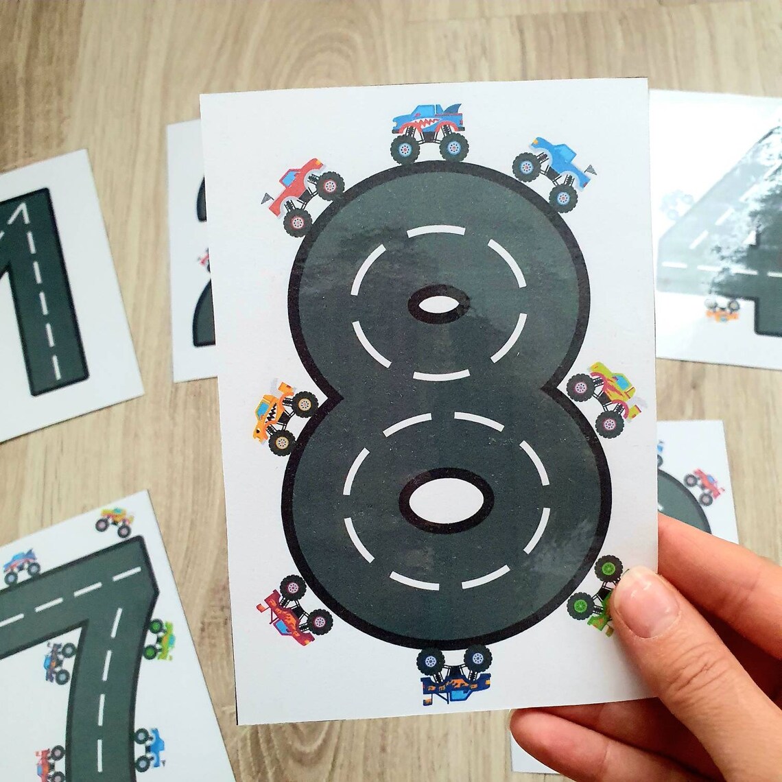 Numbers Tracing Flashcards Race Track Number Flashcards - Etsy