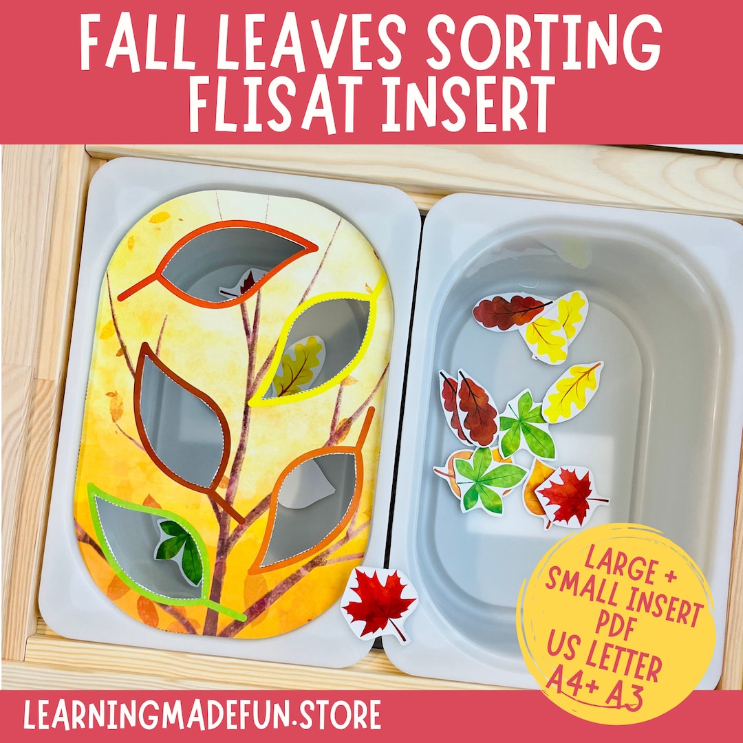 Fall Leaves Sorting Flisat Insert, Trofast Insert, Flisat Printable ...