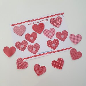 Valentine's Day Matching Game for Kids, Matching Pattern, Toddler Games ...