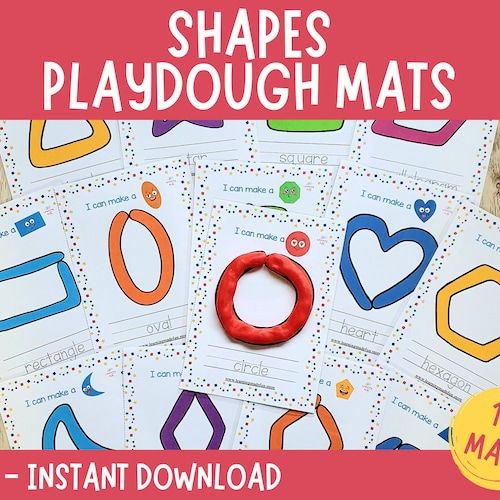 Shapes Play Dough Mats 14 Visual Cards Play Doh Toddler - Etsy