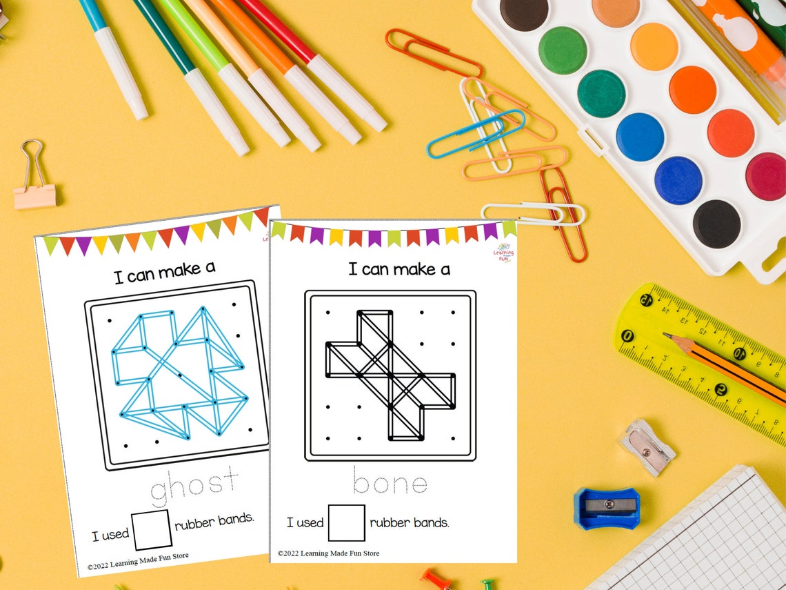 Halloween Geoboard Task Cards: Fine Motor Skills Activity (PDF) - Etsy