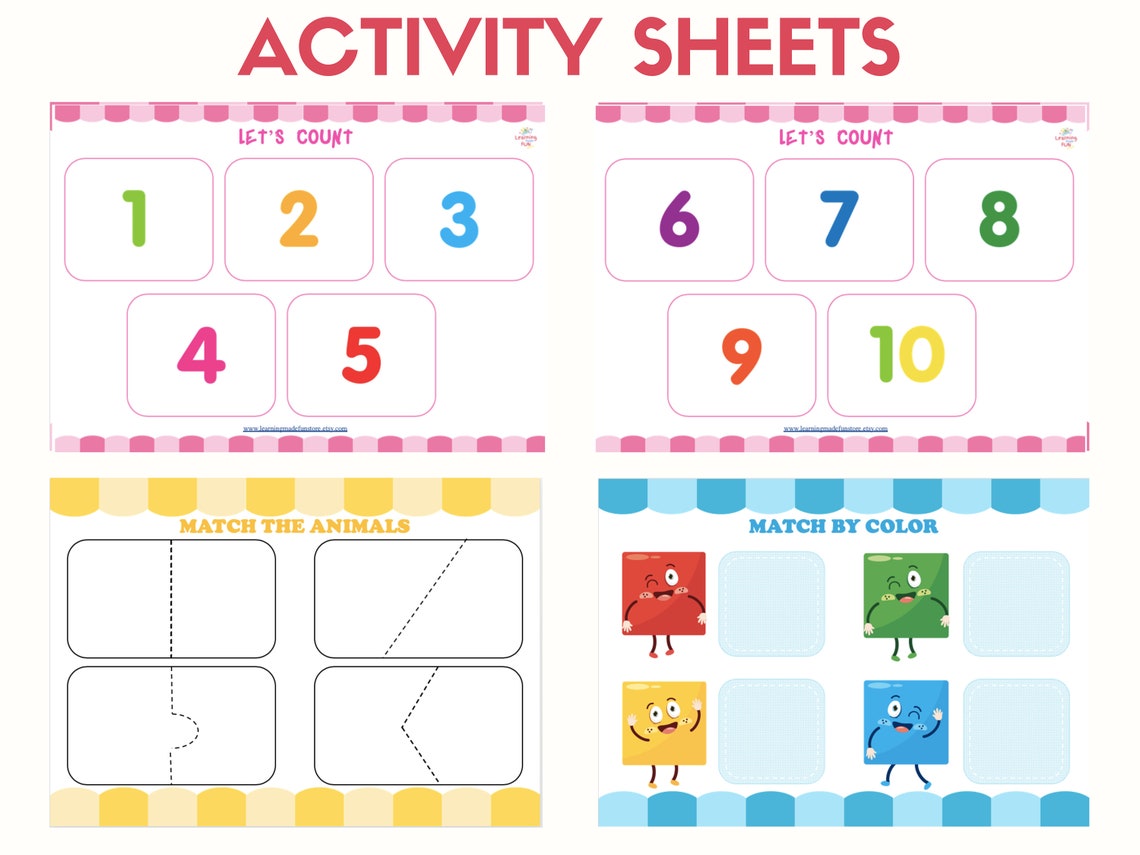 Busy Book Printable Busy book for 2 year old Worksheet for | Etsy