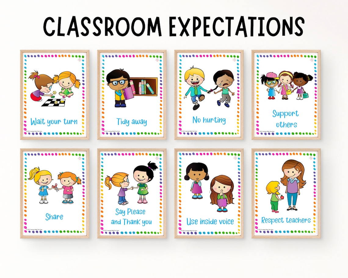Classroom Rules Posters Class Expectations Bulletin Board - Etsy