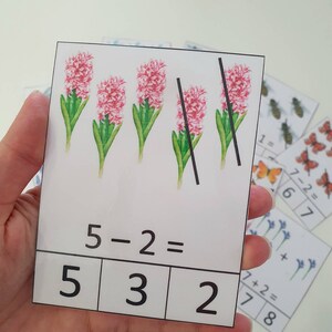Spring Math Activities, Montessori Flashcards, Addition Activity ...