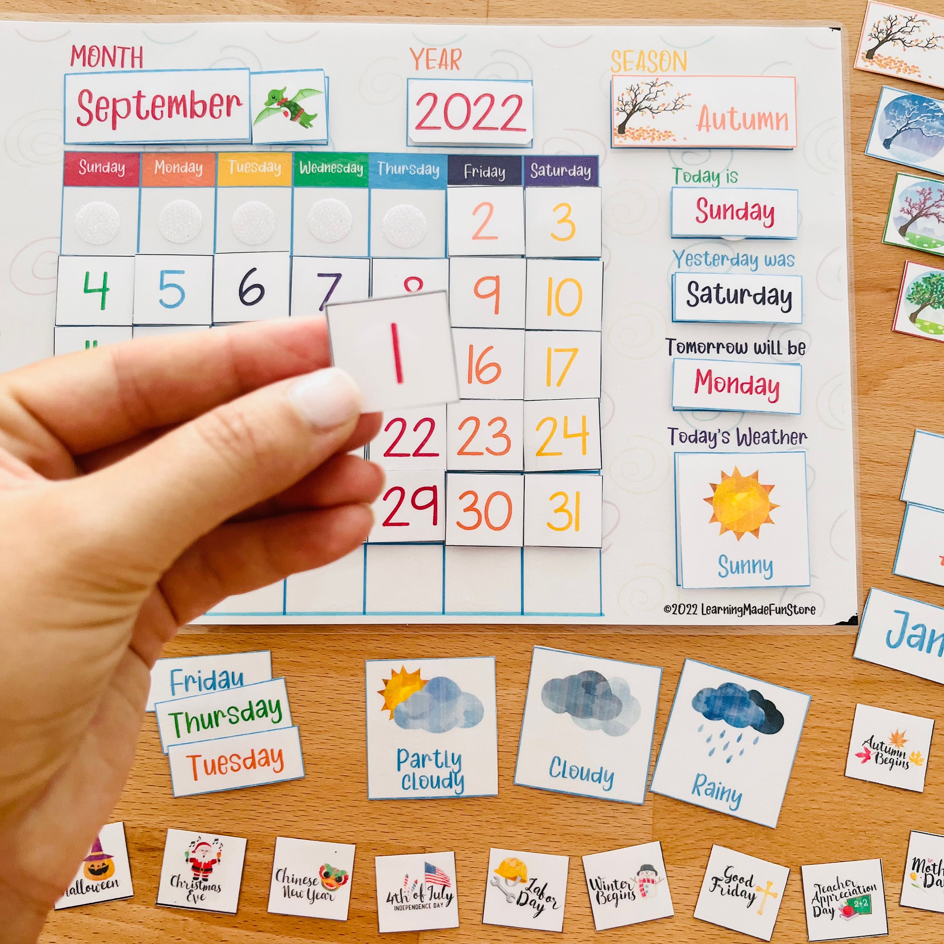 Perpetual Calendar Printable: Homeschool Classroom Learning (PDF ...