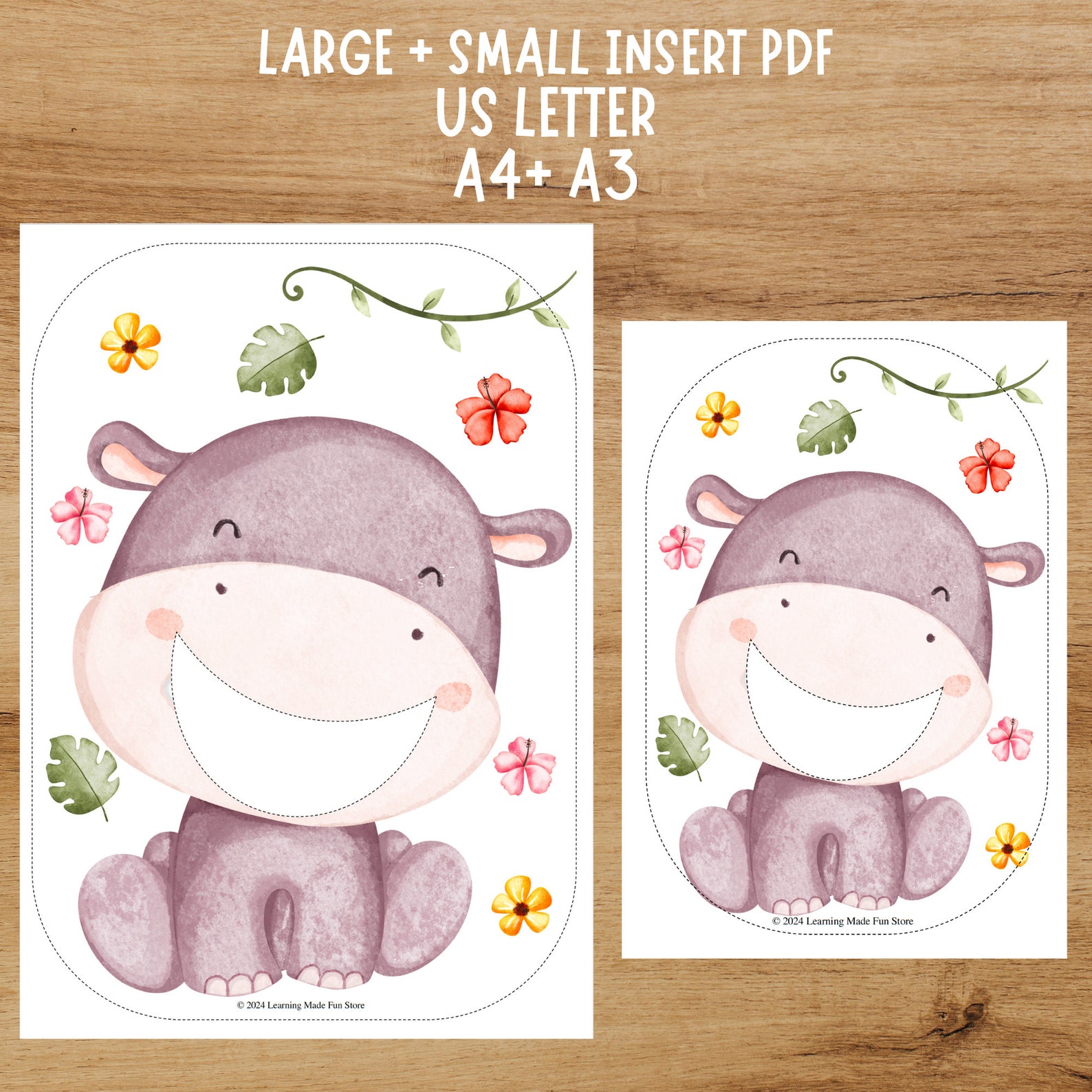 Feed the Hippo Counting to 20, Printable Flisat Insert, Trofast Insert ...