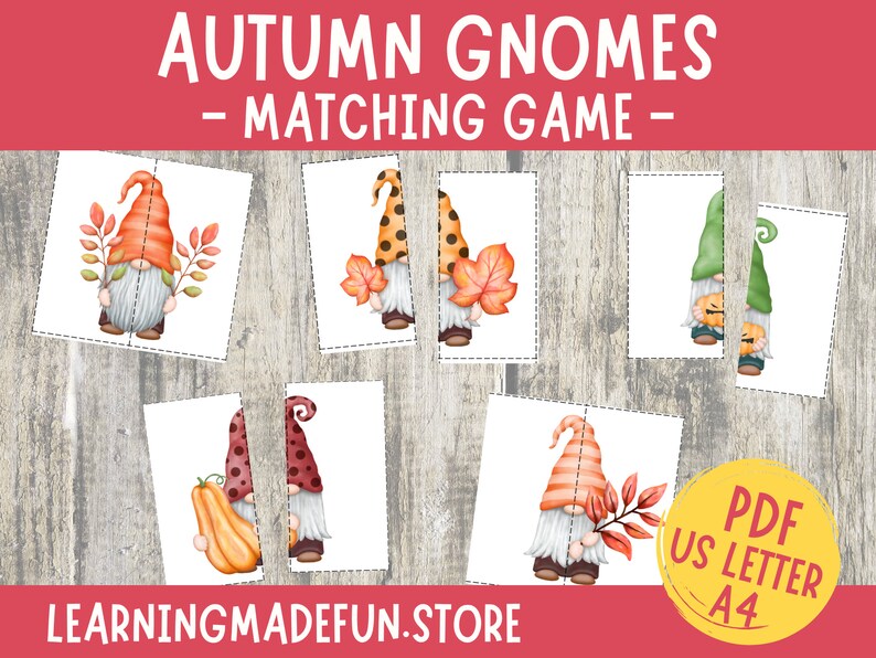 Autumn Matching Game for Kids Fall Centers Matching Activity - Etsy