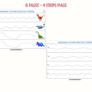 Dinosaurs Cutting Strips: Preschool Scissor Skills (digital Download ...