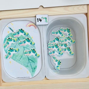 Caterpillars Count to 20, Printable Flisat Insert, Trofast Insert ...