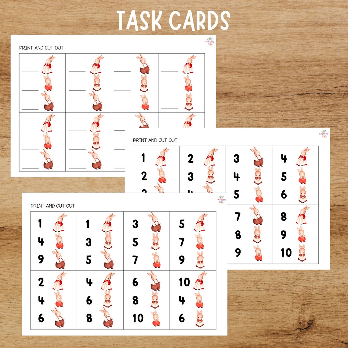Easter Rabbit Counting Flisat Insert, Preschool Learning (digital ...
