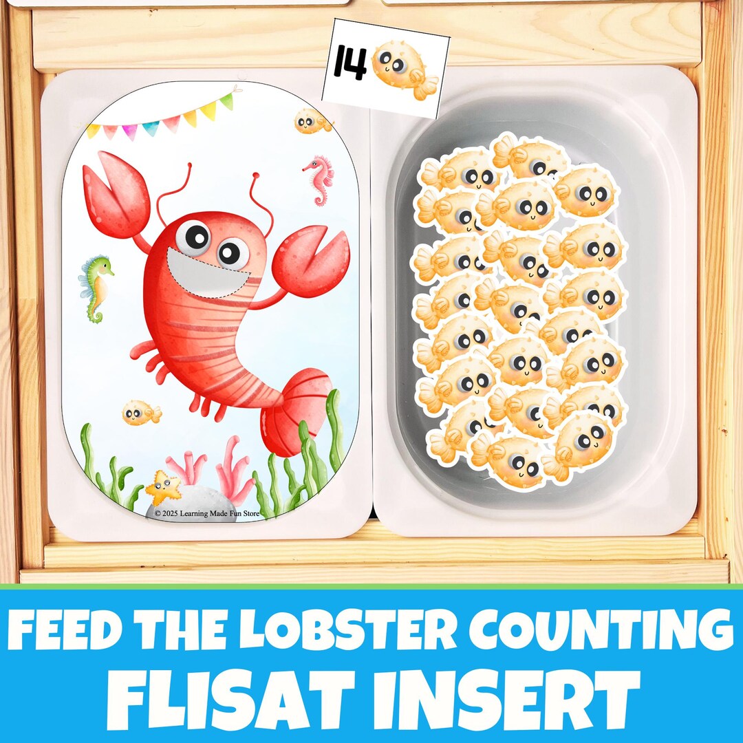 Feed Lobster Counting to 20, Printable Flisat Insert, Trofast Insert ...
