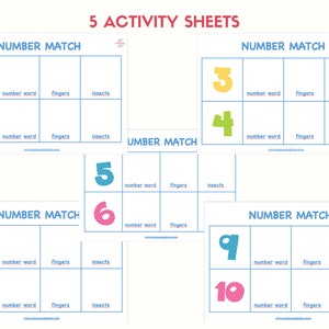 Number Match Printable Activity, Preschool Math, Number Sense ...
