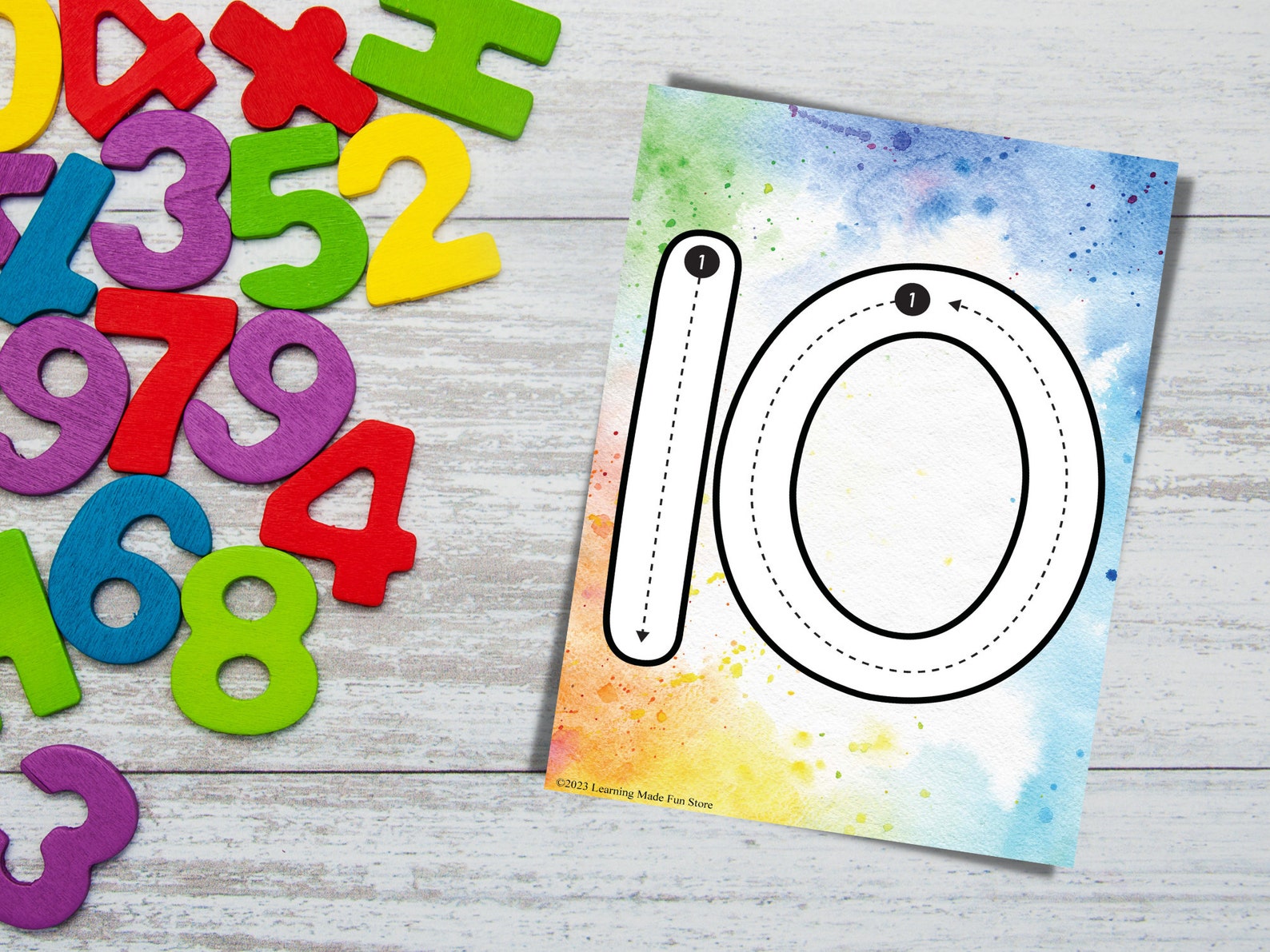 Numbers Formation Flash Cards: Tracing for Preschool (digital Download ...