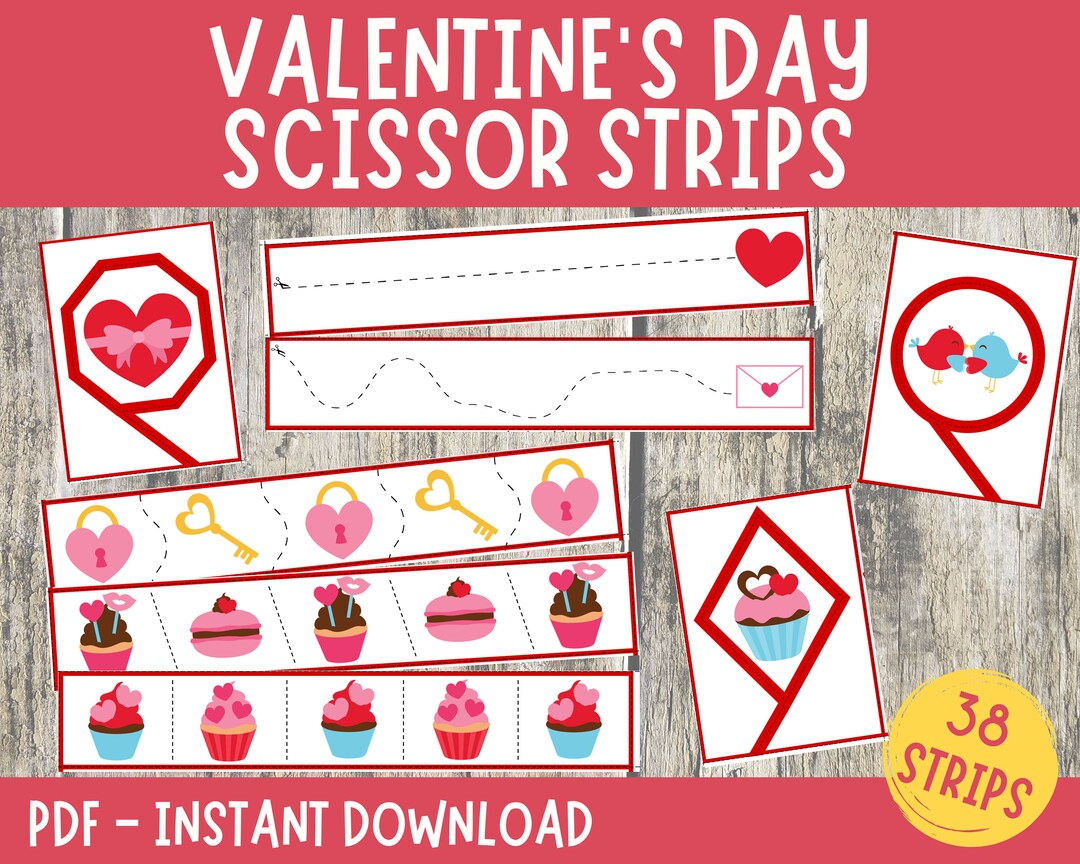 Valentine's Day Scissor Skills: Preschool Cutting Practice (PDF ...