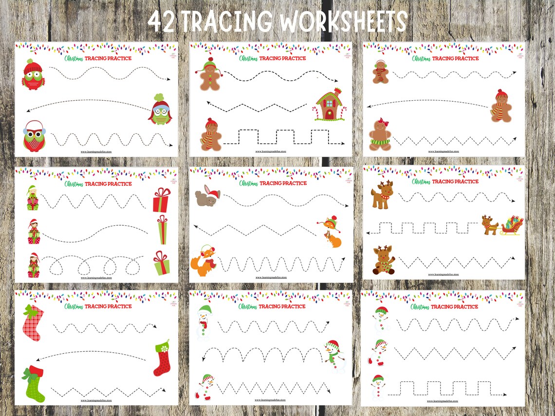 Christmas Tracing Practice Tracing Lines Fine Motor Skills | Etsy