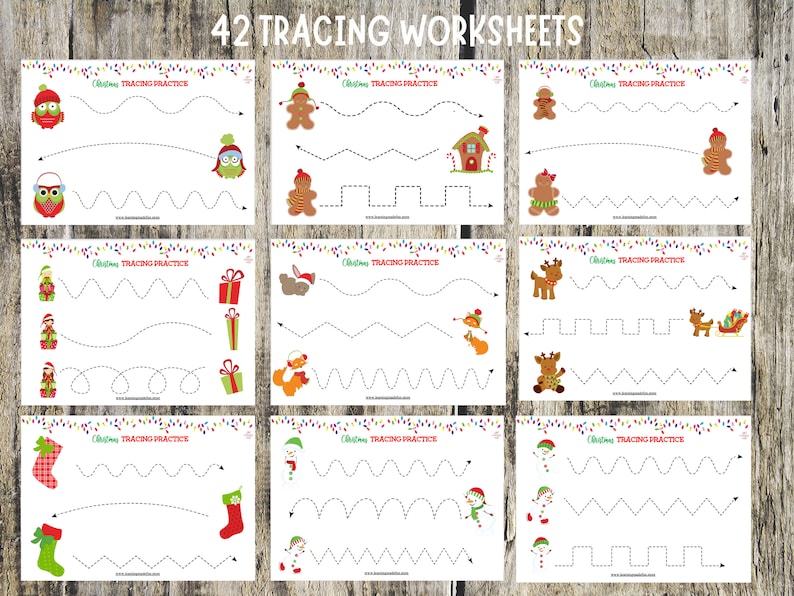 Christmas Tracing Practice Tracing Lines Fine Motor Skills | Etsy