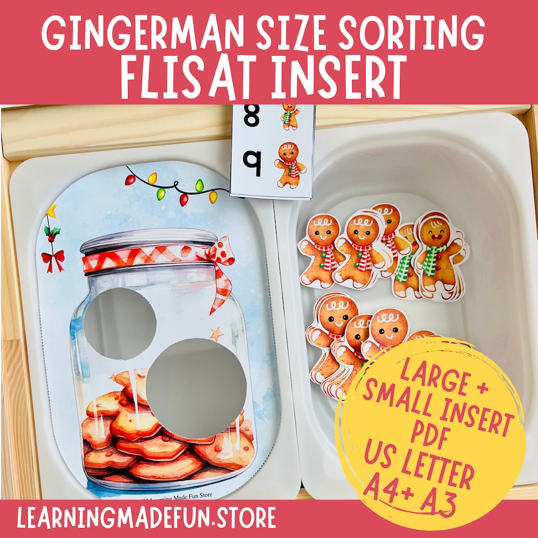 Christmas Gingerman Size Sort, Flisat Insert (printable) - Etsy