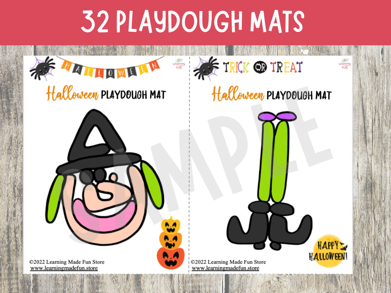 Halloween Play Dough Mats Printable Play Doh Toddler - Etsy