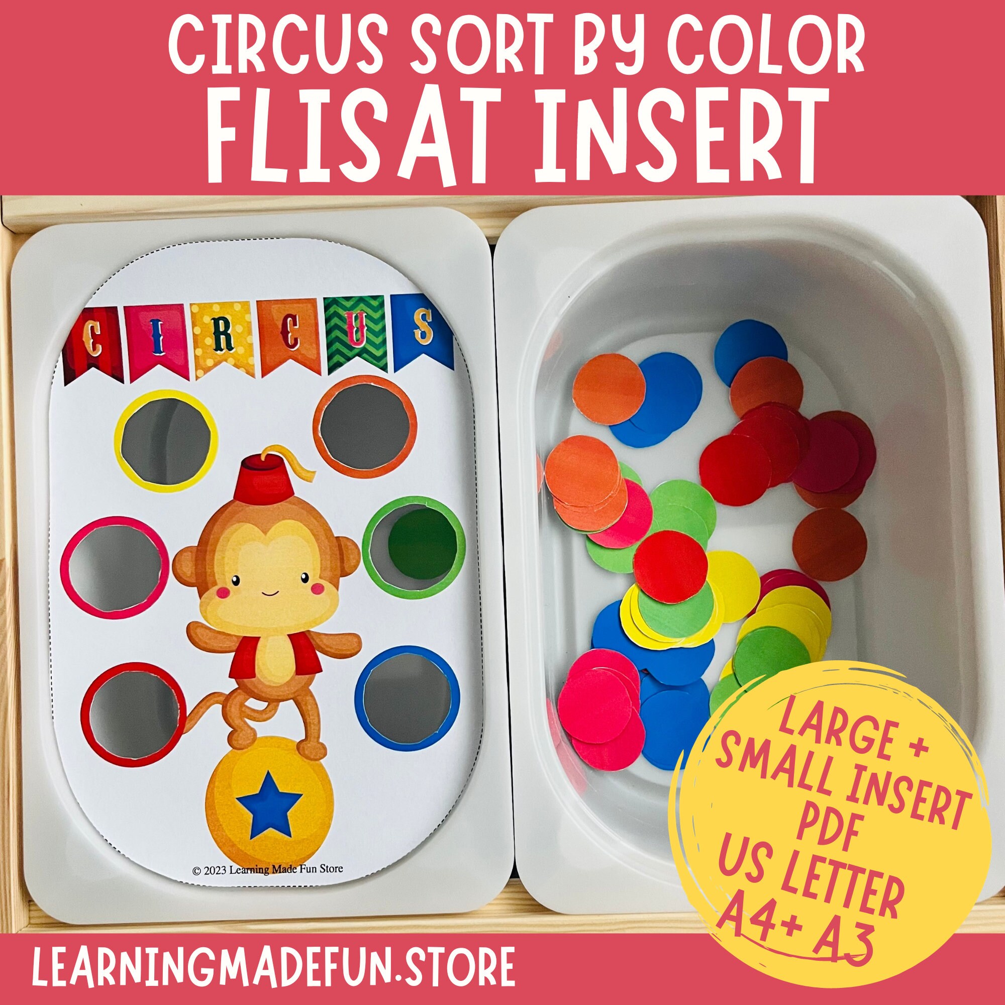 Circus Sort by Color, Flisat Insert, Trofast Insert, Flisat Printable ...