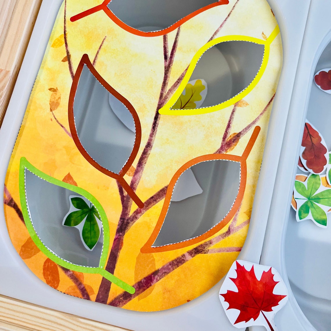 Fall Leaves Sorting Flisat Insert, Trofast Insert, Flisat Printable ...