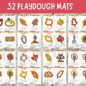 Fall Play Dough Mats Preschool Printables Play Doh Mats - Etsy