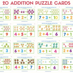 Easter Math Activities, Addition Activity, Subtraction for Preschool ...