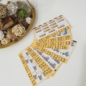Construction Count Clip Cards, Numbers 1-20 Count and Clip Activity ...