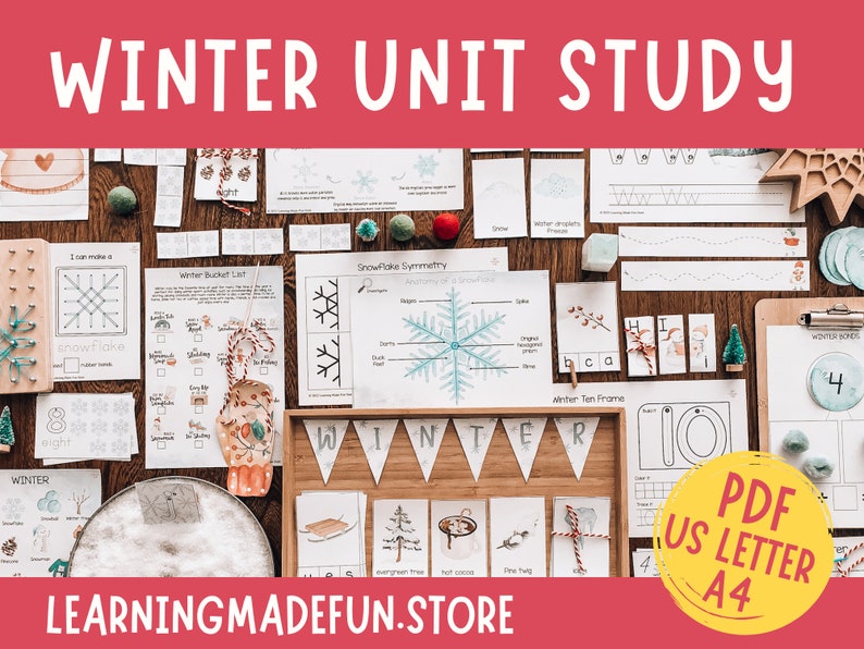 Winter Unit Study, Printable Activities, Preschool Centers (PDF) - Etsy