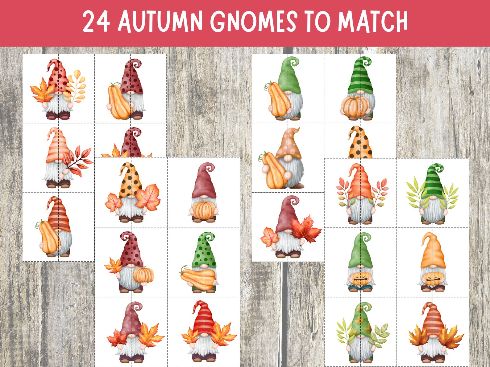 Autumn Matching Game for Kids Fall Centers Matching Activity - Etsy